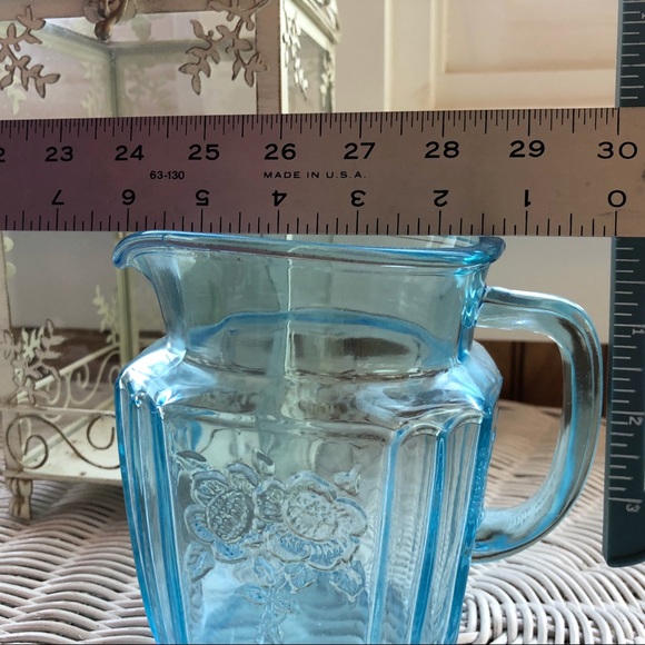 Antique | Dining | 3s Blue Depression Glass Pitcher | Poshmark